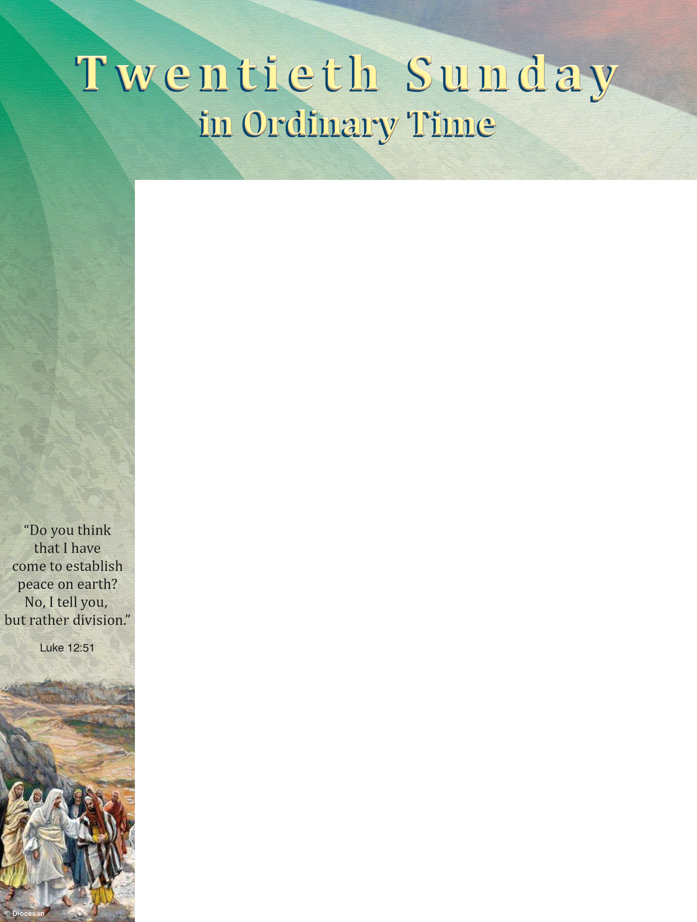 Twentieth Sunday - Division - Wrapper | Diocesan