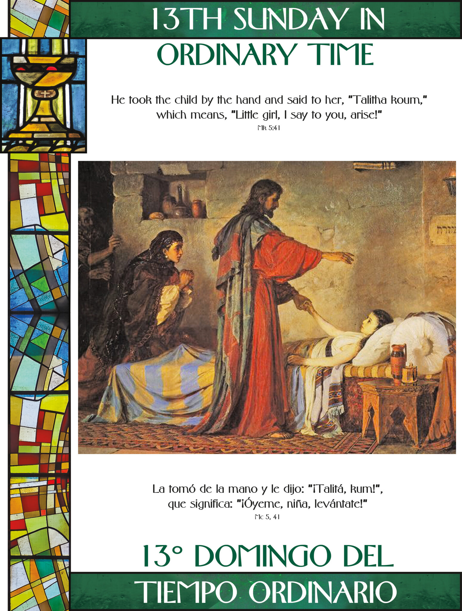 13th Sunday of Ordinary Time - Stained Glass - Bilingual | Diocesan