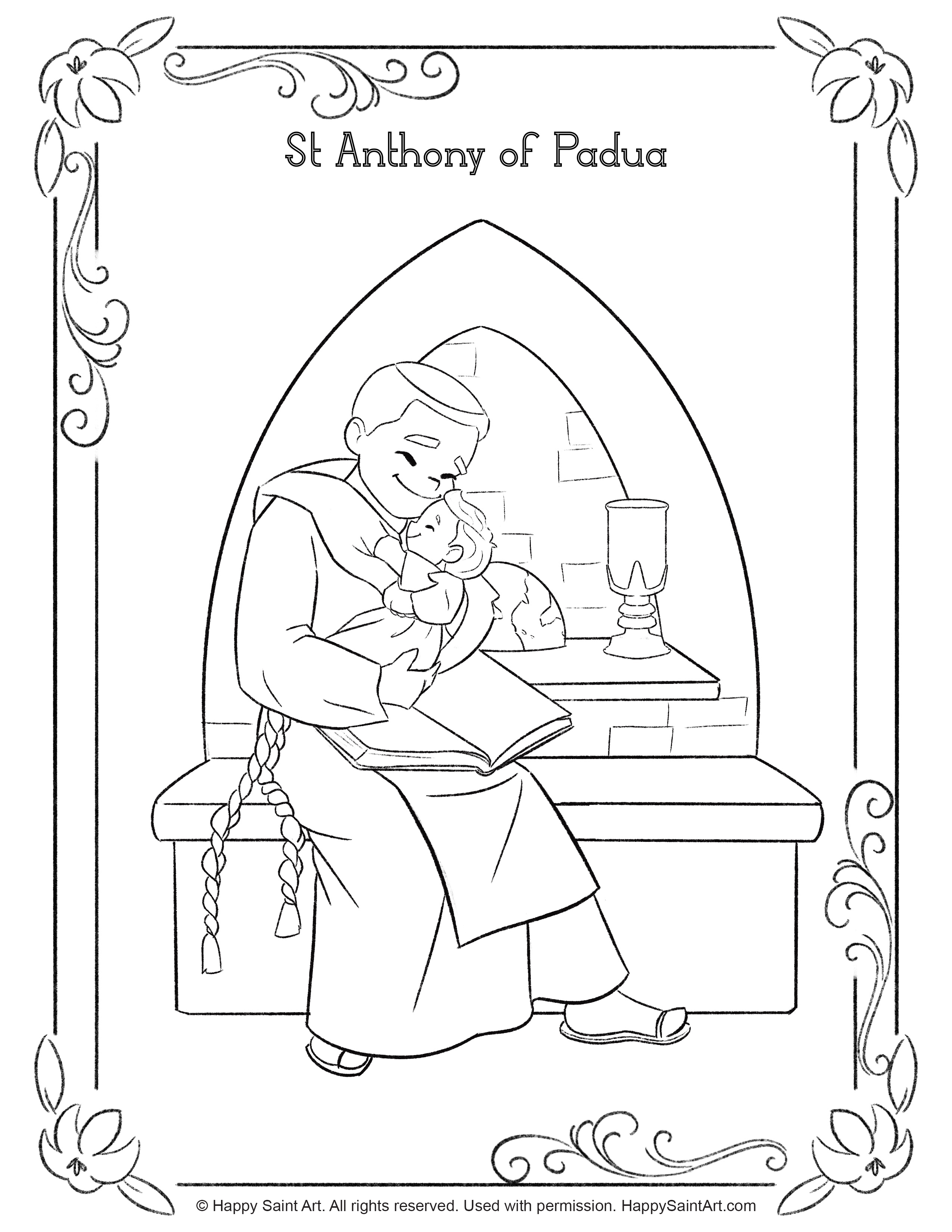 Anthony St Padua Coloring Pages Clipart Printable Timothy Paul Saint ...