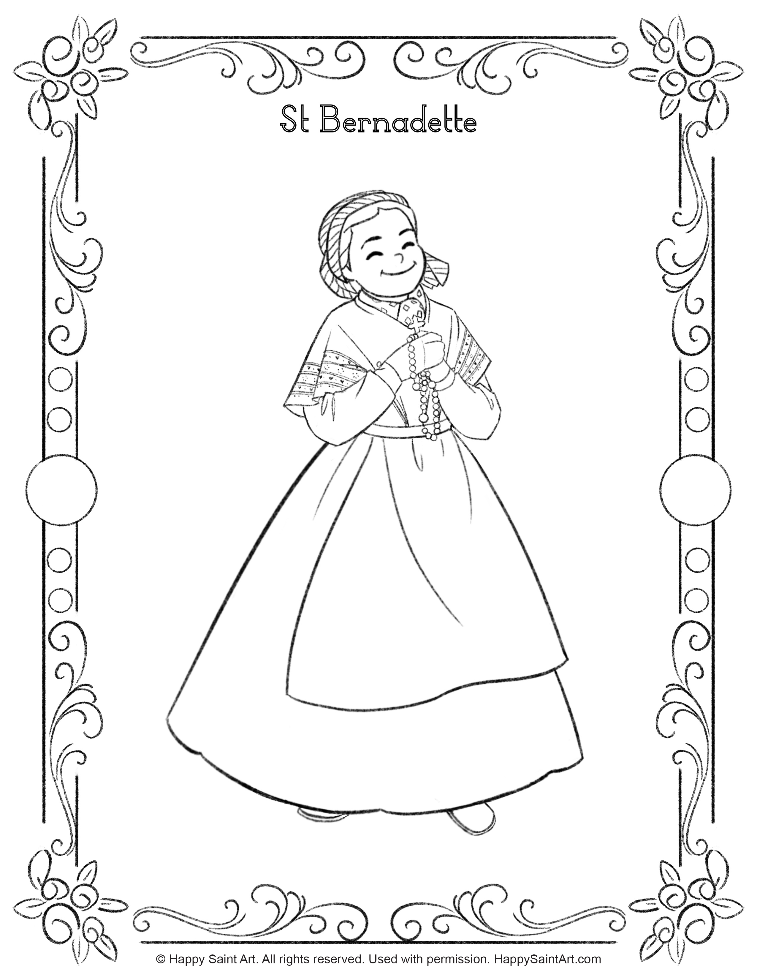 st bernadette coloring page