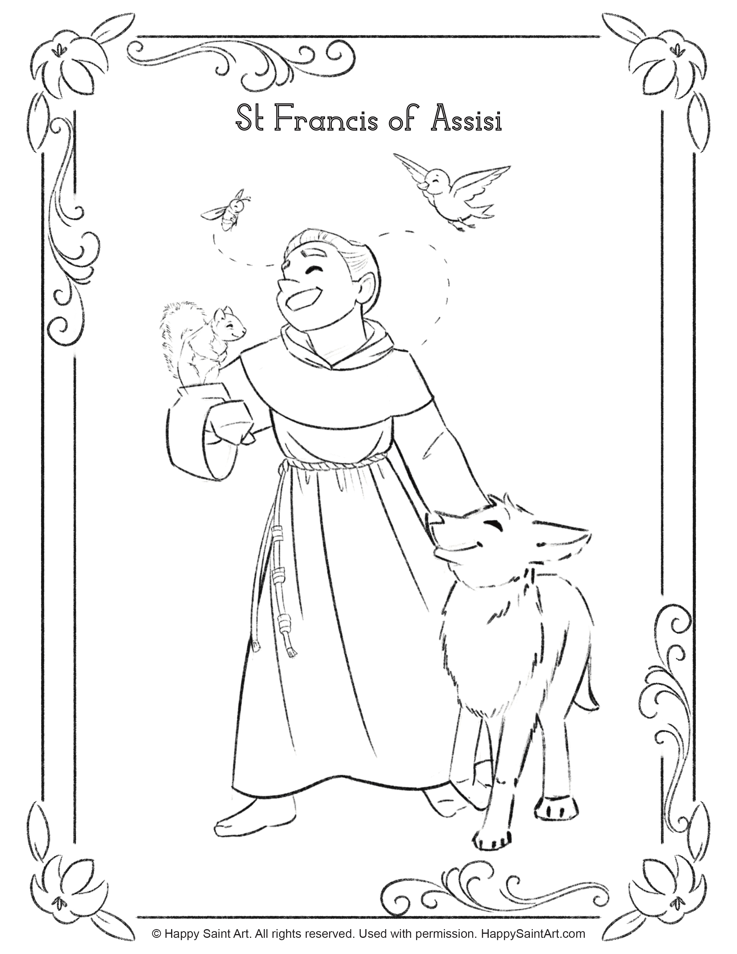 st francis coloring page free