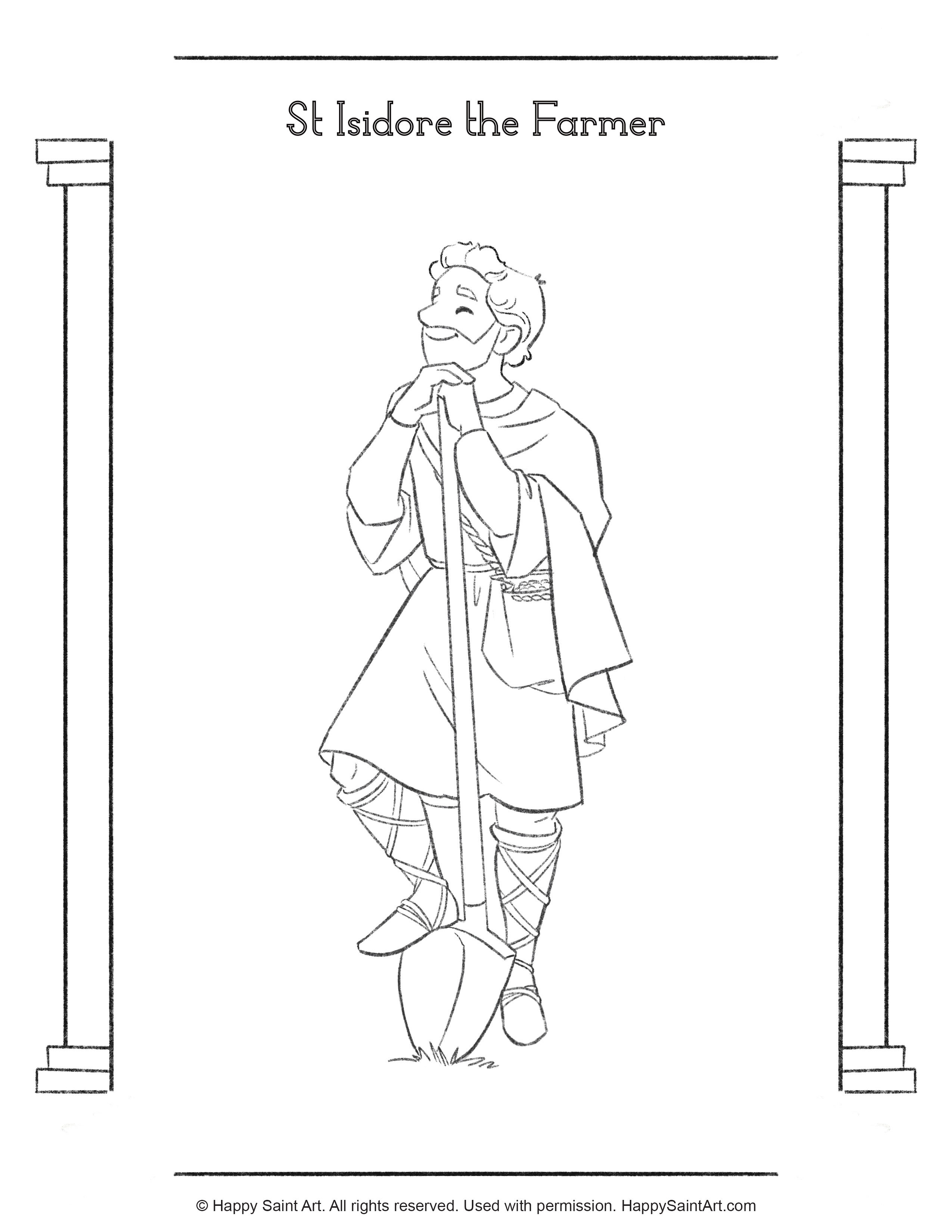 saint isidore coloring page
