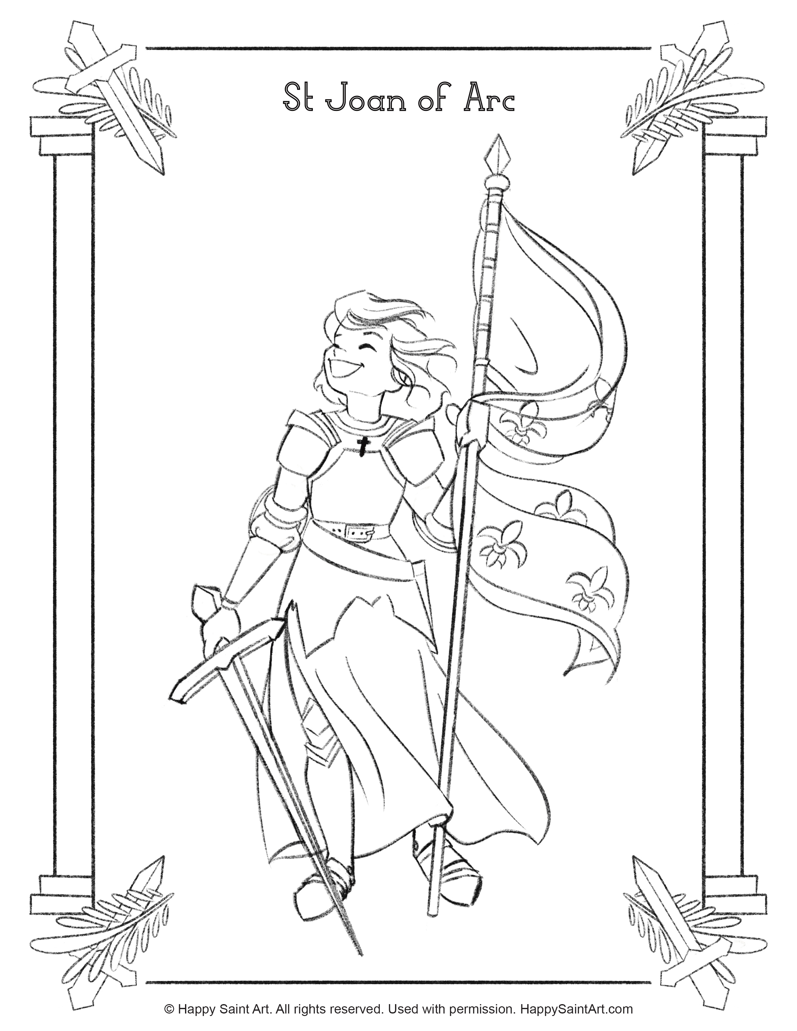 st joan of arc coloring sheet