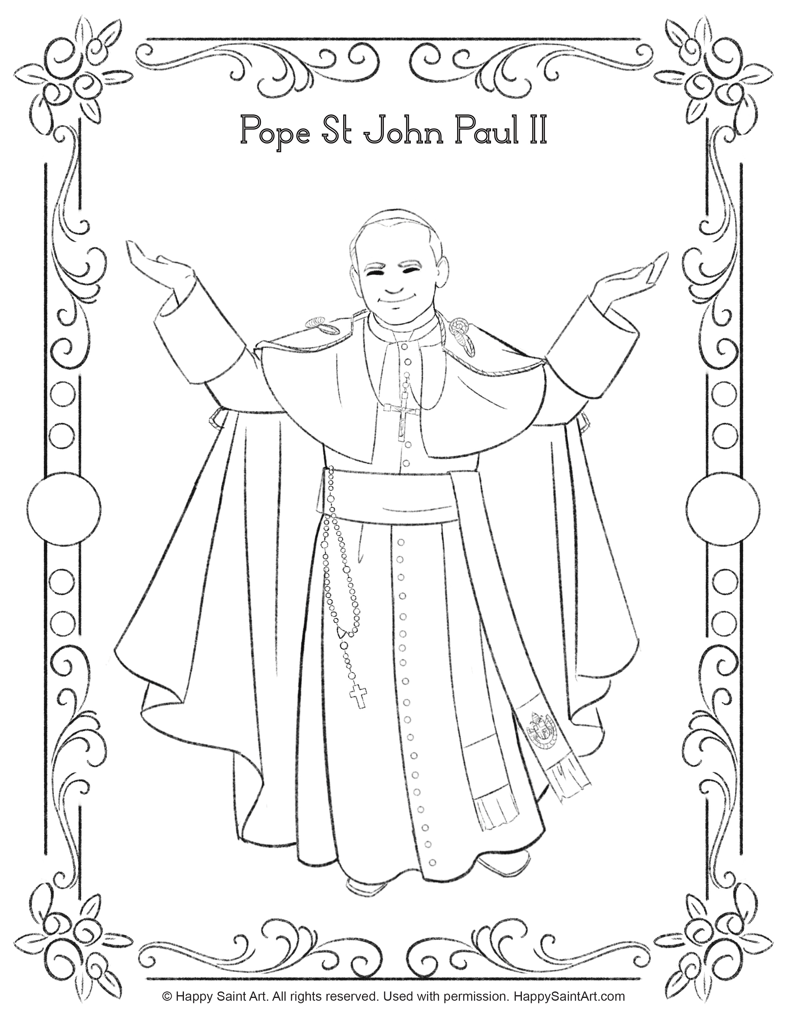st john paul ii coloring page
