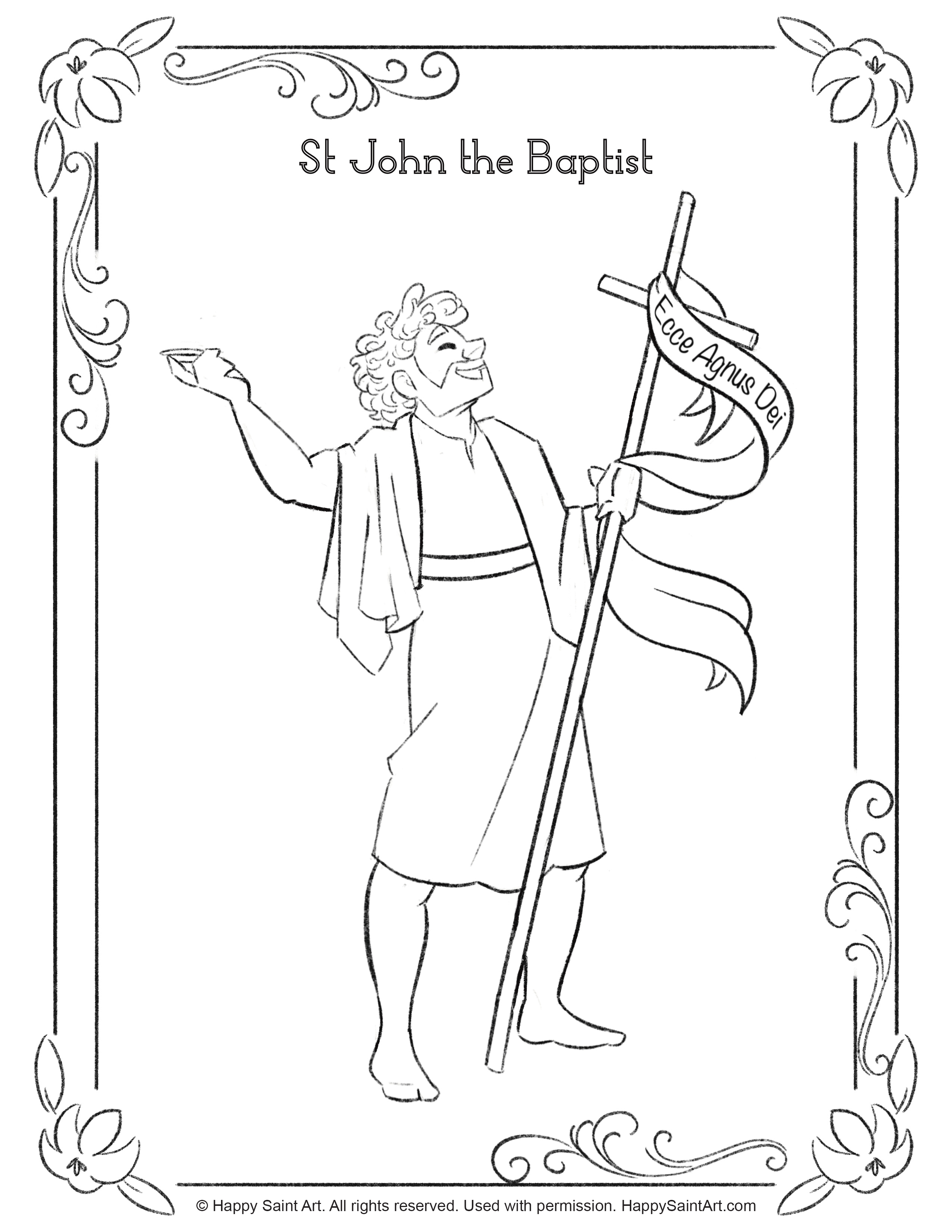 birth of john the baptist coloring page