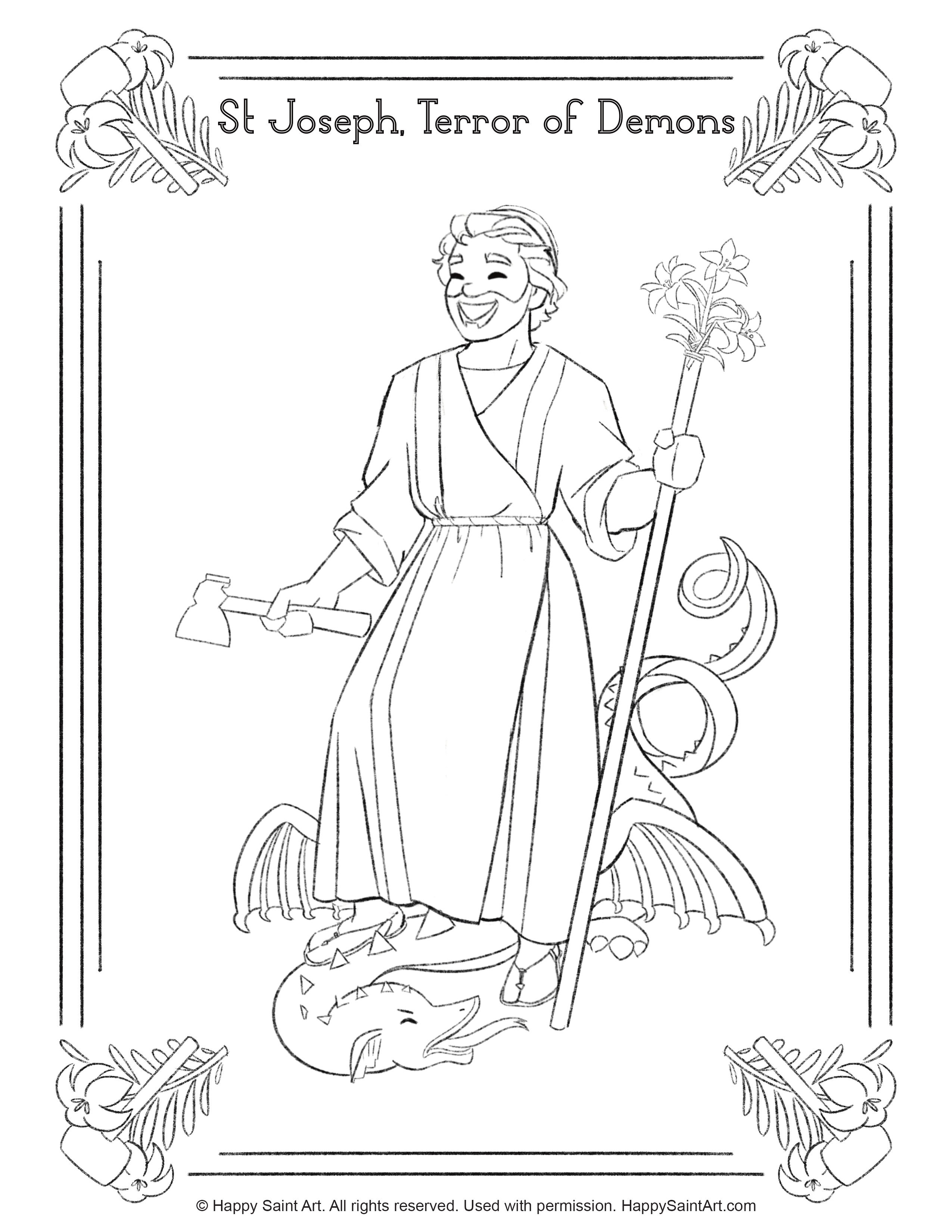 st joseph coloring page printable