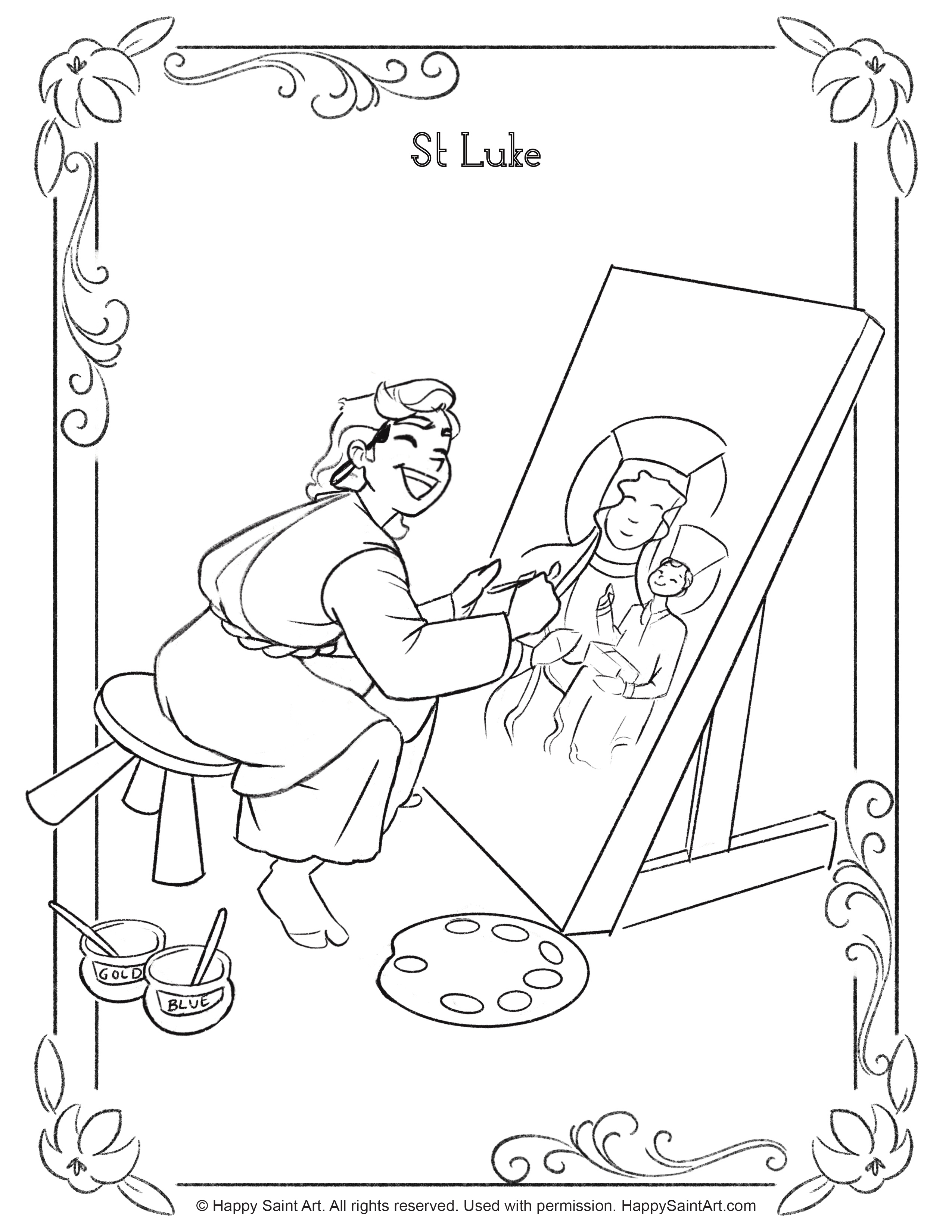 saint luke coloring page