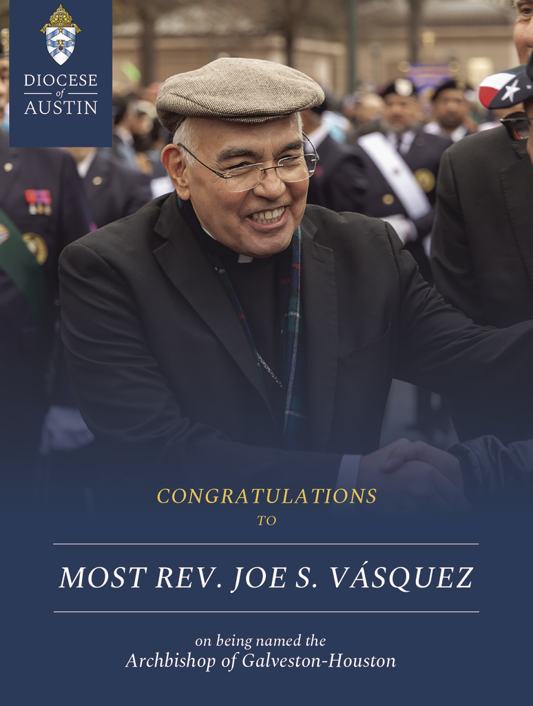 Diocese of Austin - Most Rev. Joe S. Vásquez A | Diocesan