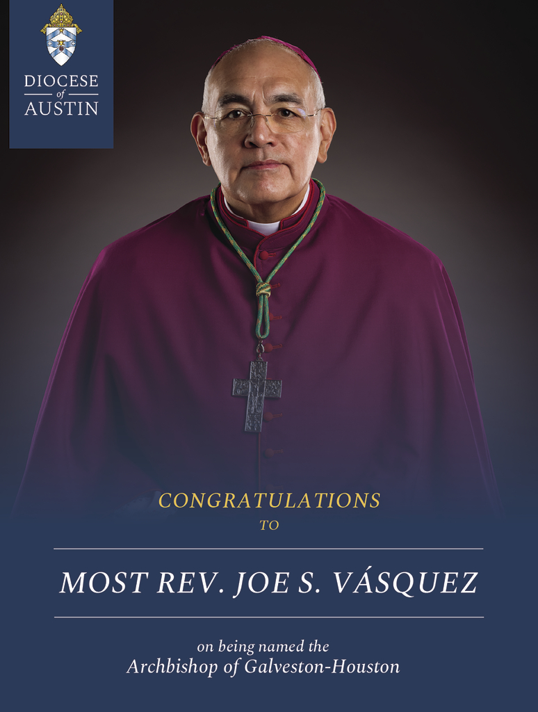 Diocese of Austin - Most Rev. Joe S. Vásquez D | Diocesan