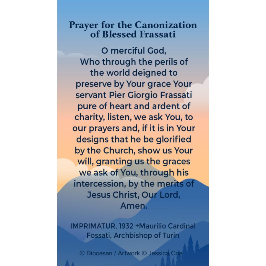 Bl. Pier Giorgio Frassati Canonization- Prayer Card - The Living Heart ...