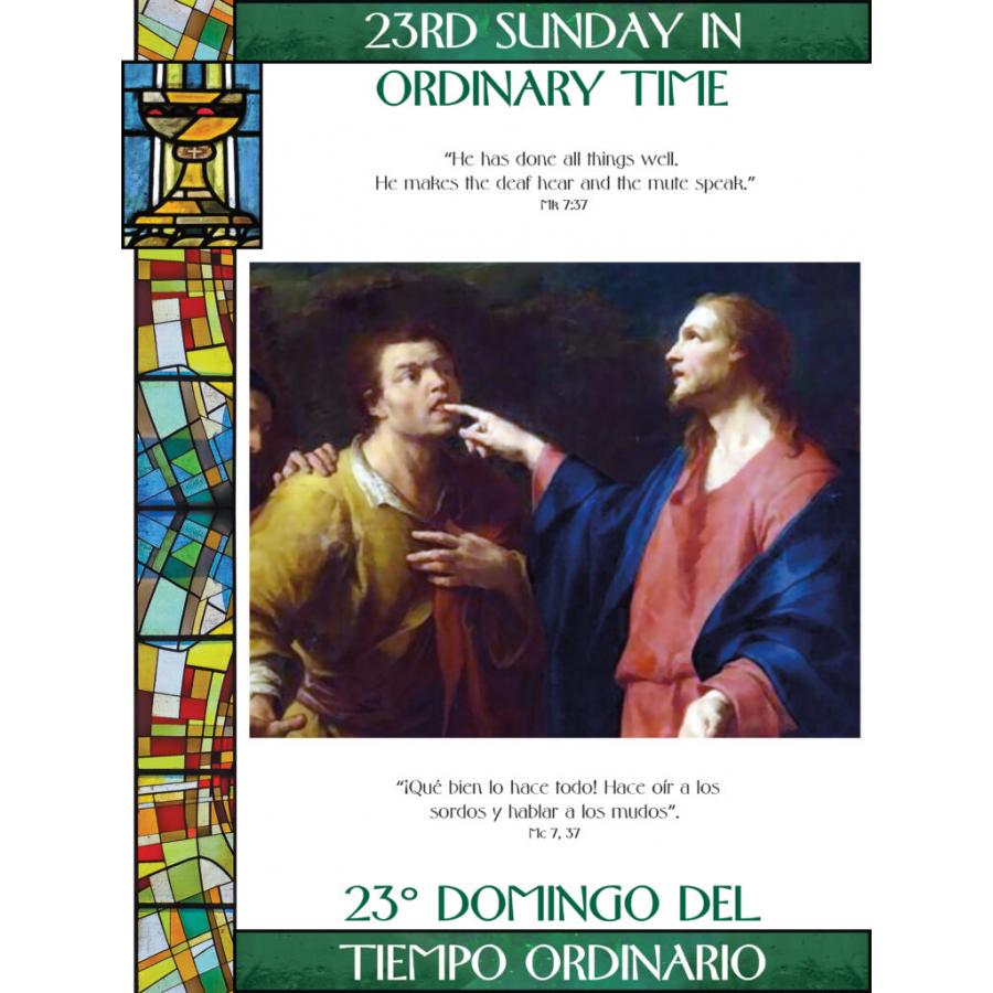 23rd Sunday of Ordinary Time - Stained Glass - Bilingual | Diocesan