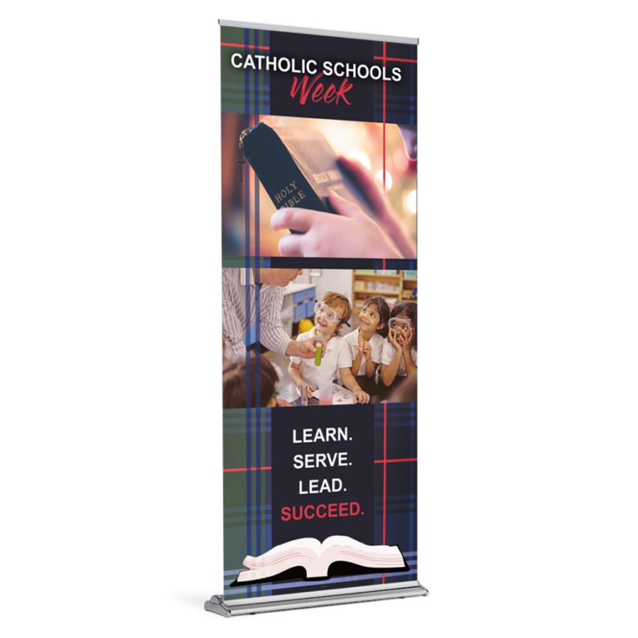Catholic Schools Week Plaid Banner – Diocesan