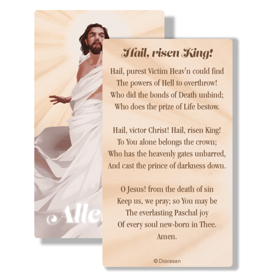 Hail the Risen King - Easter Prayer Card | Diocesan