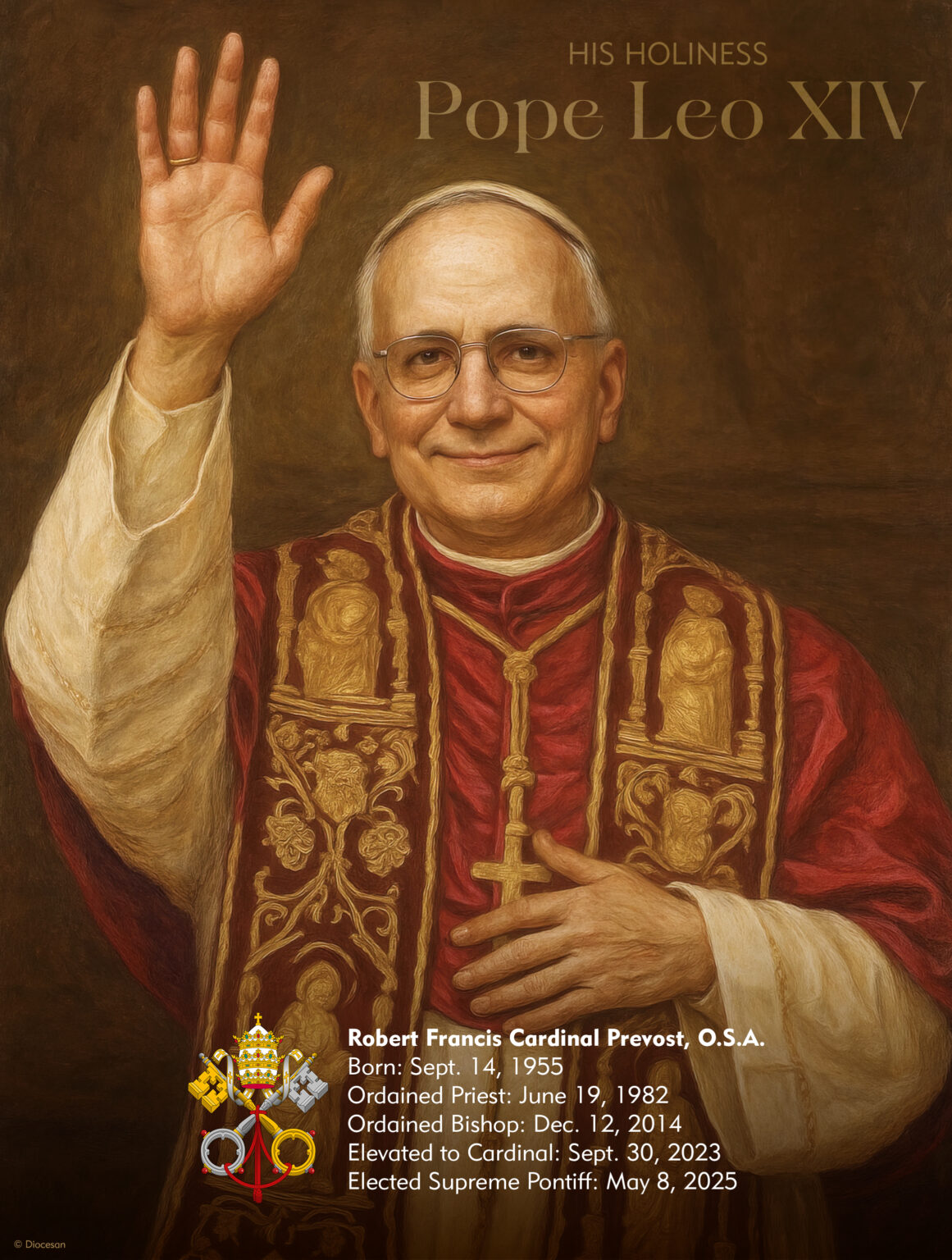 Pope Leo XIV Painting – Banner – Diocesan