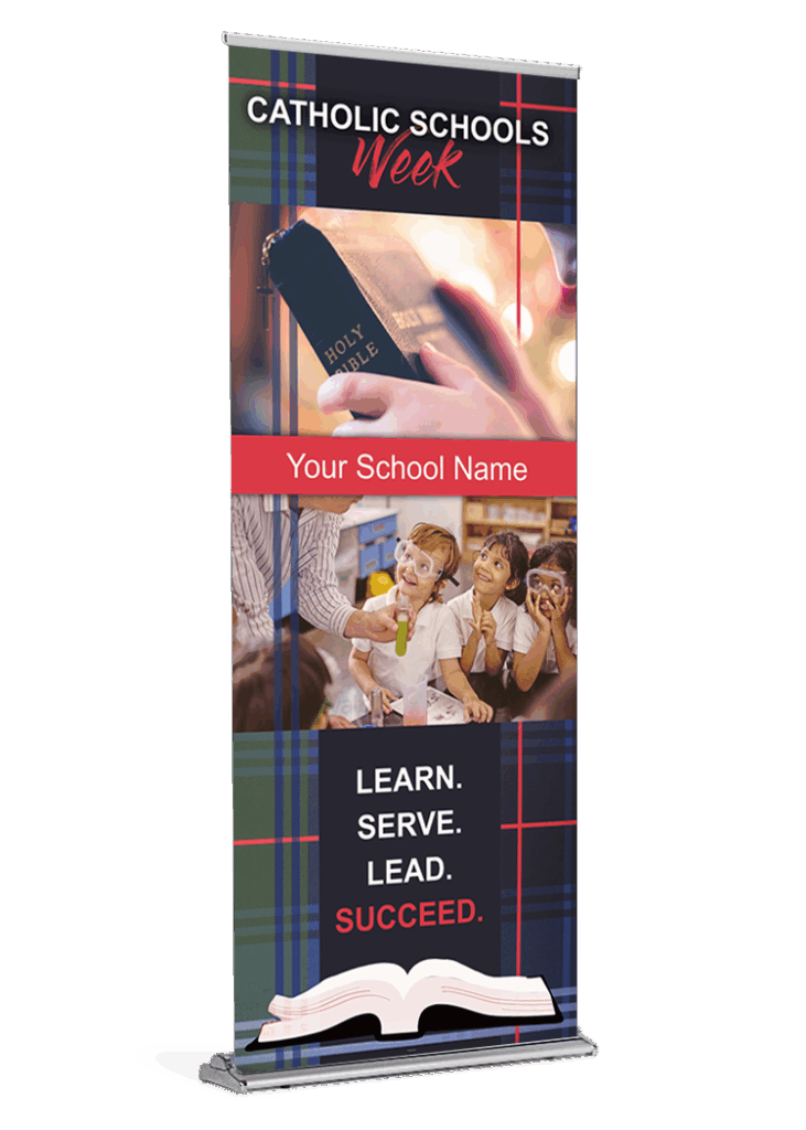 Catholic Schools Week Plaid BannerCustomizable – Diocesan